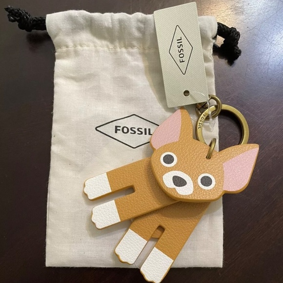 Fossil | Accessories | Fossil Sofia Chihuahua Dog Keychain Bag Charm ...